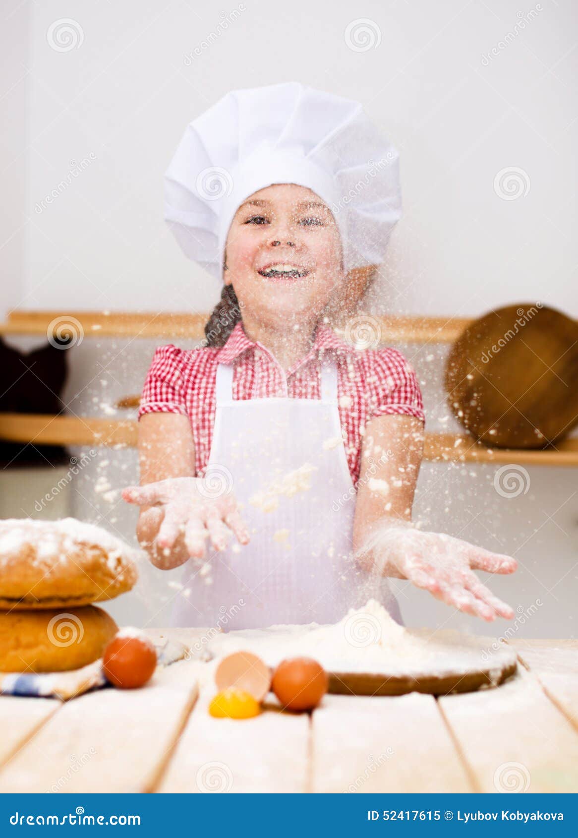 Girl making bread stock image. Image of girl, cookies - 52417615