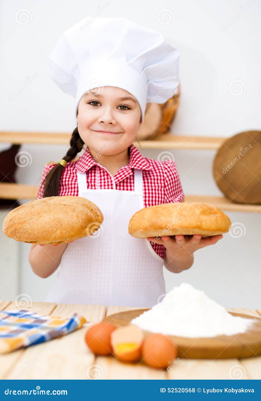 Girl making bread stock photo. Image of chef, home, child - 52520568