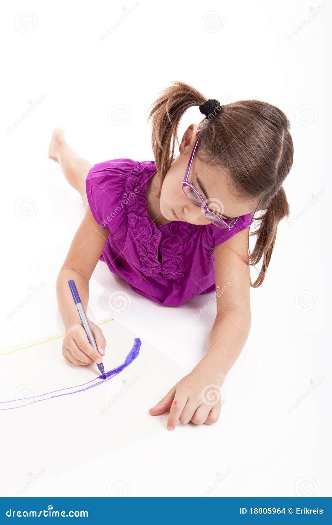 Girl making drawings stock photo. Image of drawing, girl - 18005964