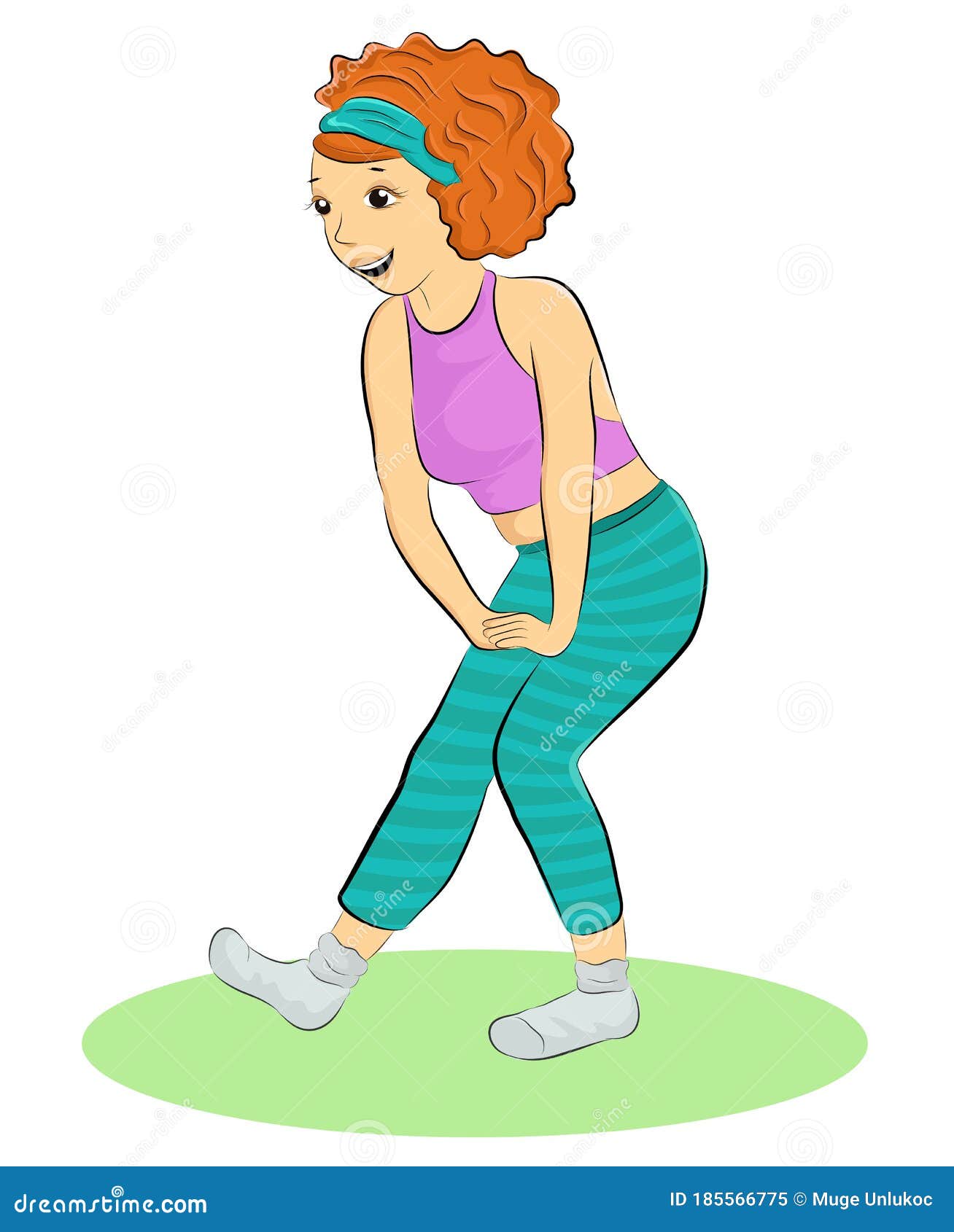Vector Illustration of a Girl Making Exercise Stock Vector ...