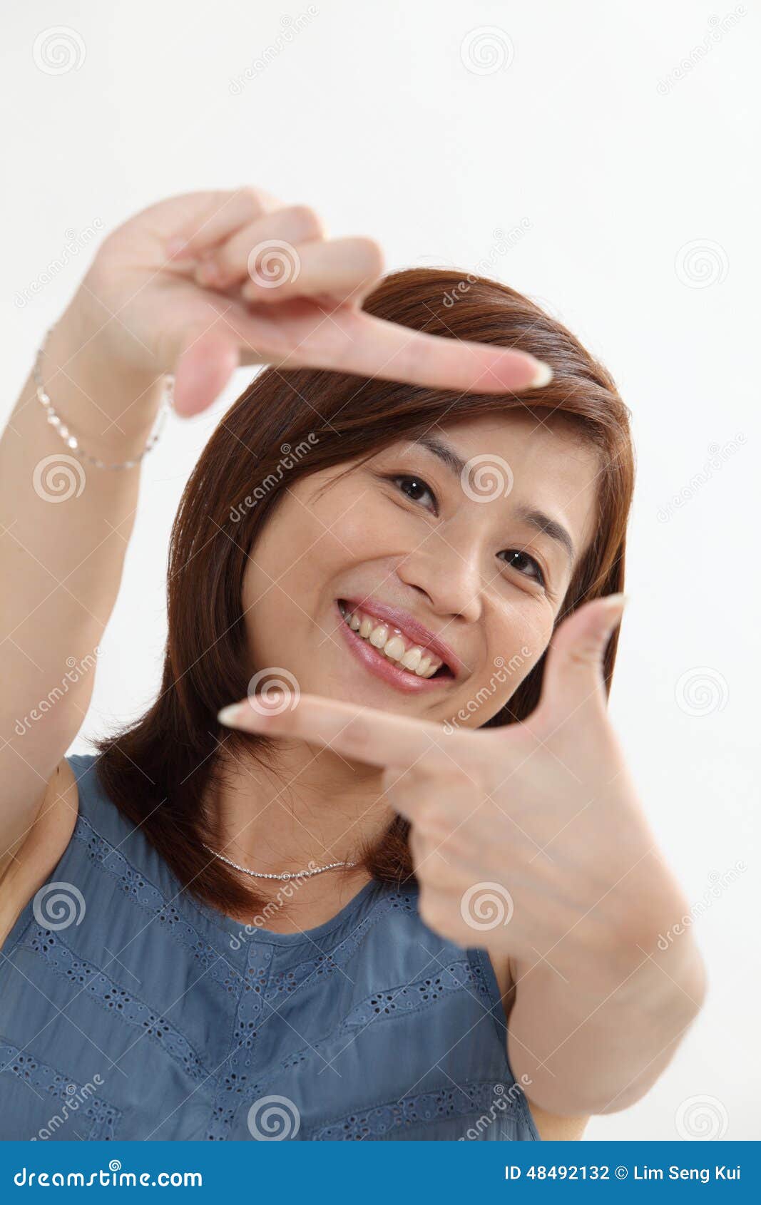 Girl Making Frame with Hands Stock Photo - Image of gesture, frame ...
