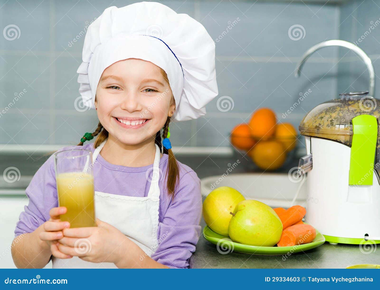 Girl making fresh juice stock image. Image of home, little - 29334603
