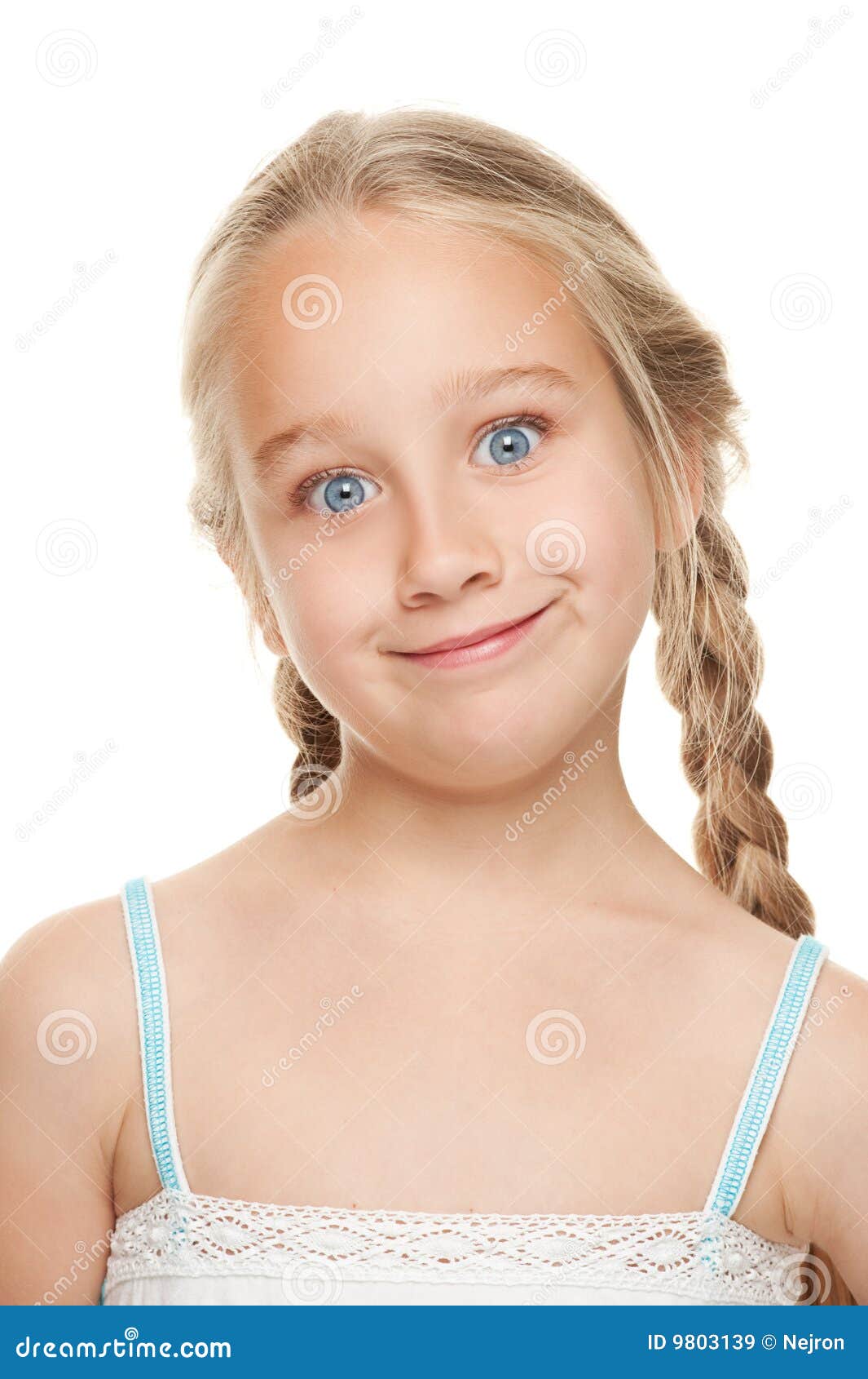 Girl making funny face stock image. Image of emotion, blue - 9803139