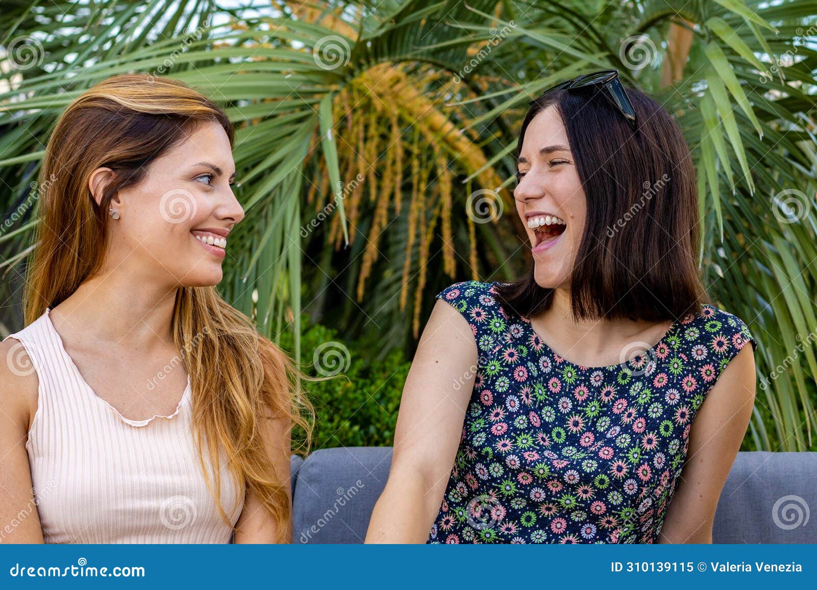 A Girl Making Her Best Friend Laugh Stock Image - Image of outdoor ...