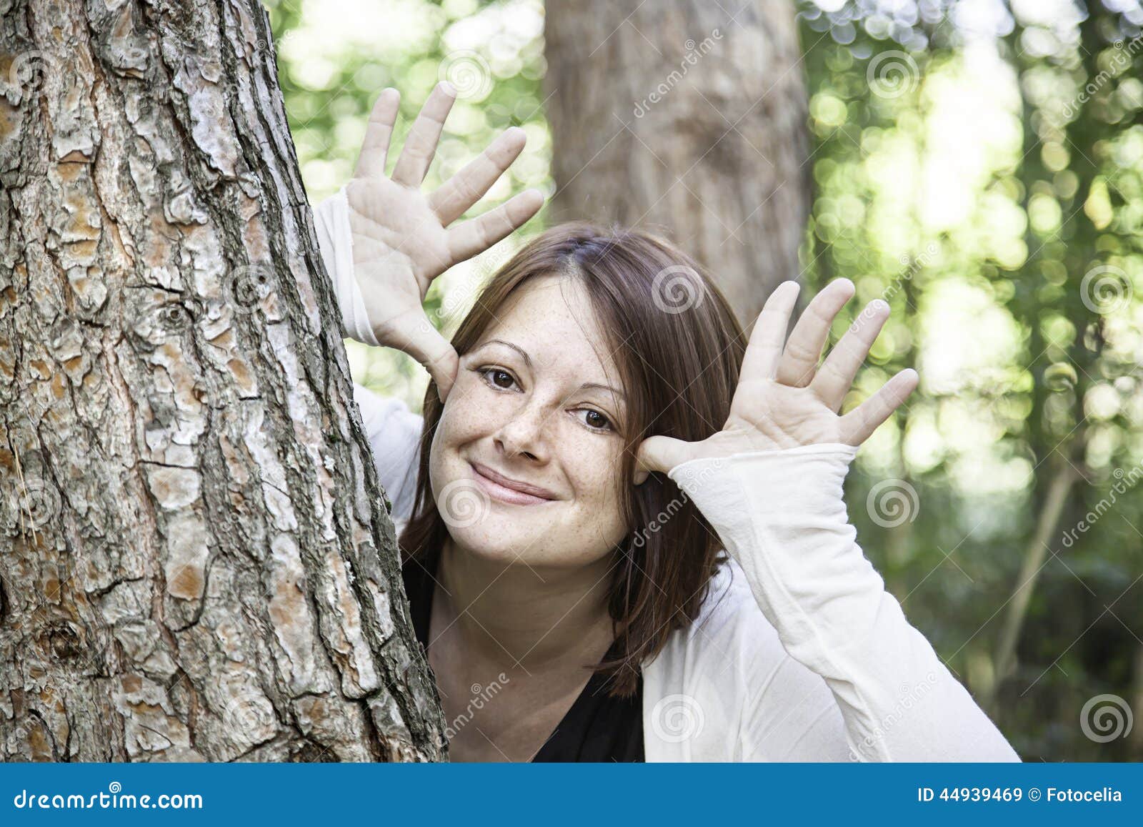 Girl making mockery stock image. Image of exterior, finger - 44939469