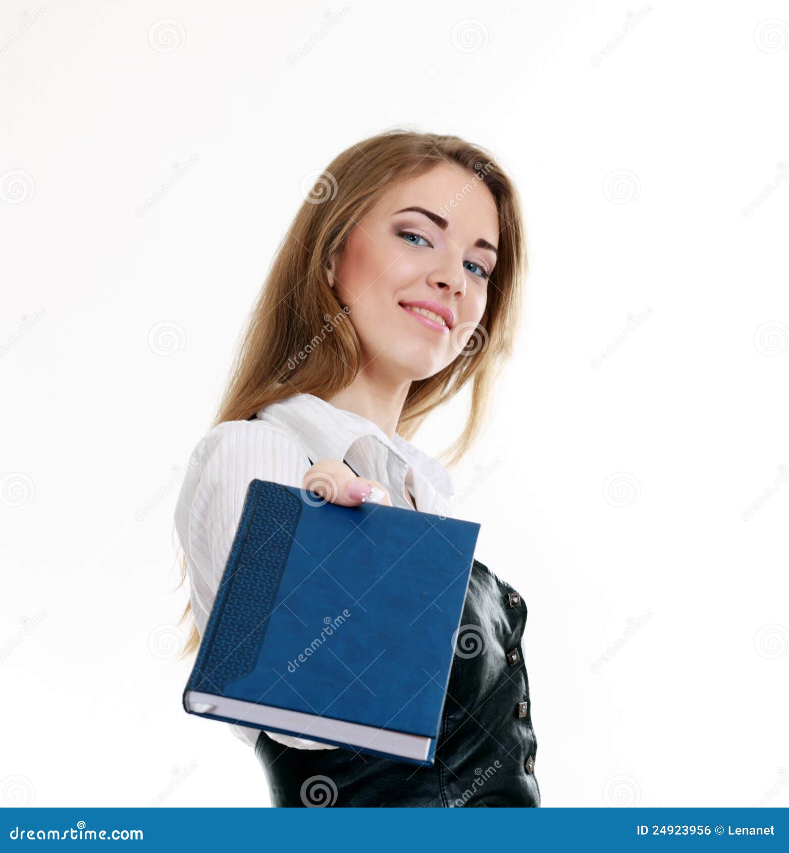 Girl making presentation stock photo. Image of blue, executive - 24923956