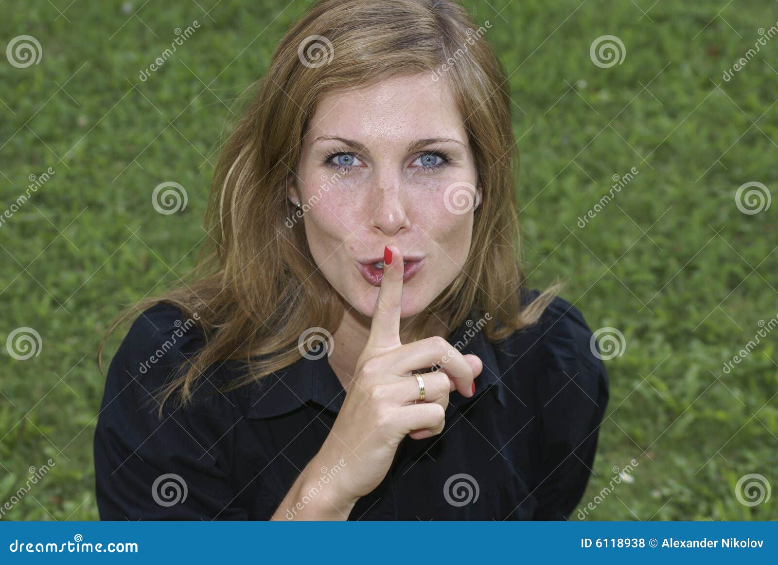 Girl making shh sign stock photo. Image of person, color - 6118938