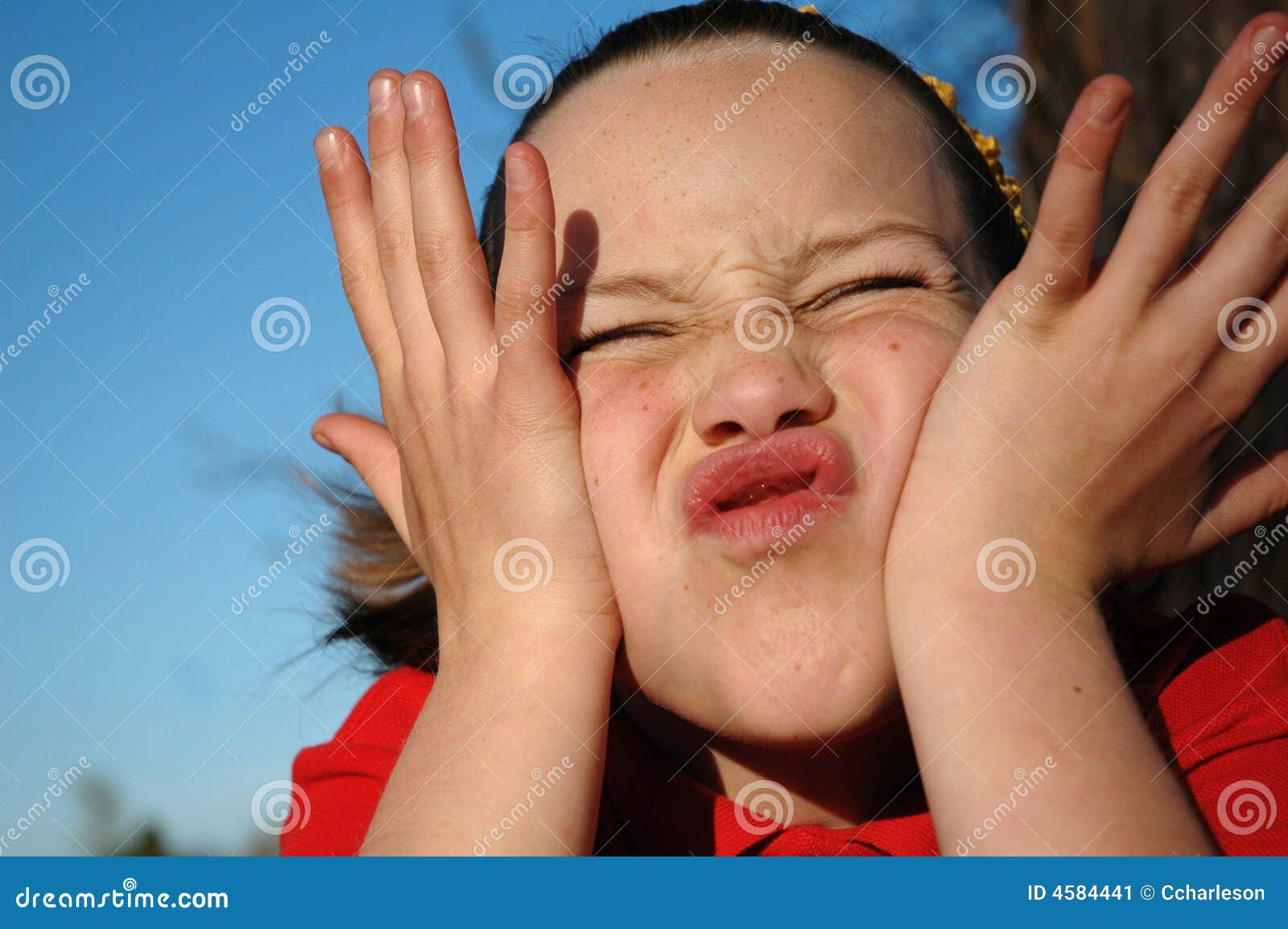 Girl making a silly face stock image. Image of refuse - 4584441