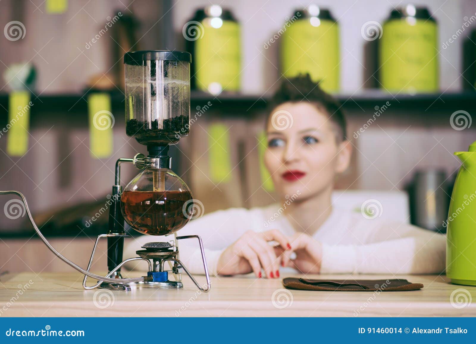 The Girl is Making Tea in a Cafe Stock Photo - Image of natural, pretty ...