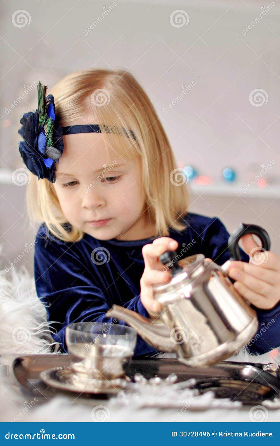 Girl making tea stock photo. Image of chair, quiet, child - 30728496