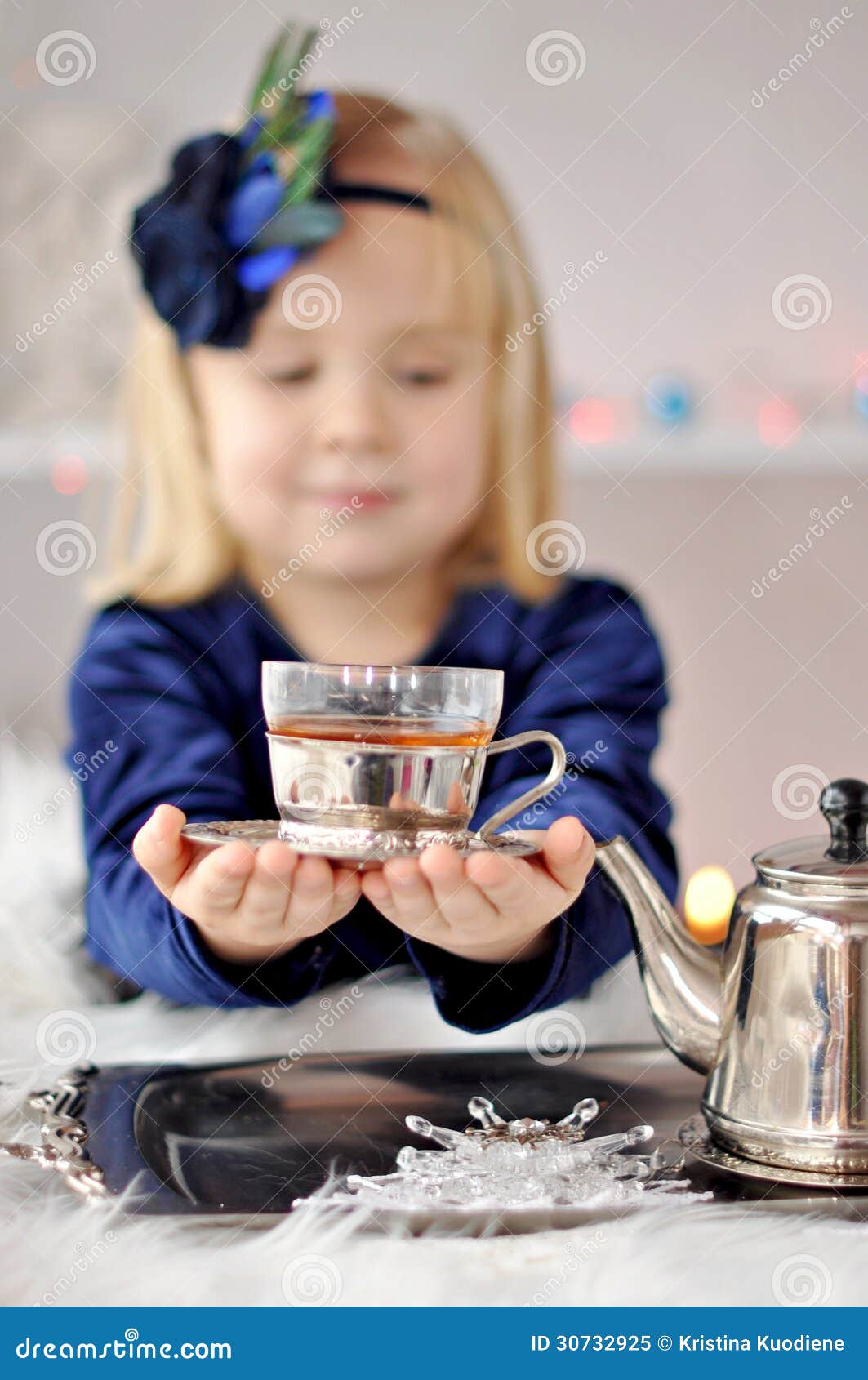 Girl making tea stock image. Image of positive, drink - 30732925