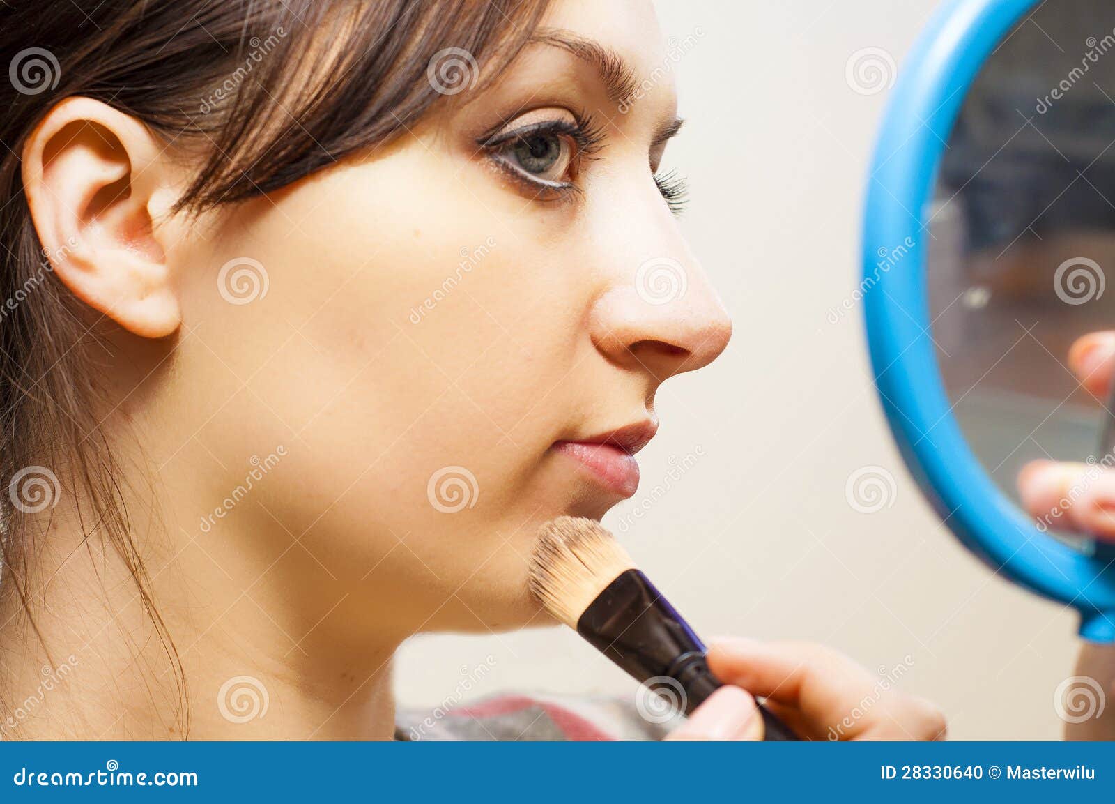 Girl making up stock photo. Image of hairstyle, facial - 28330640