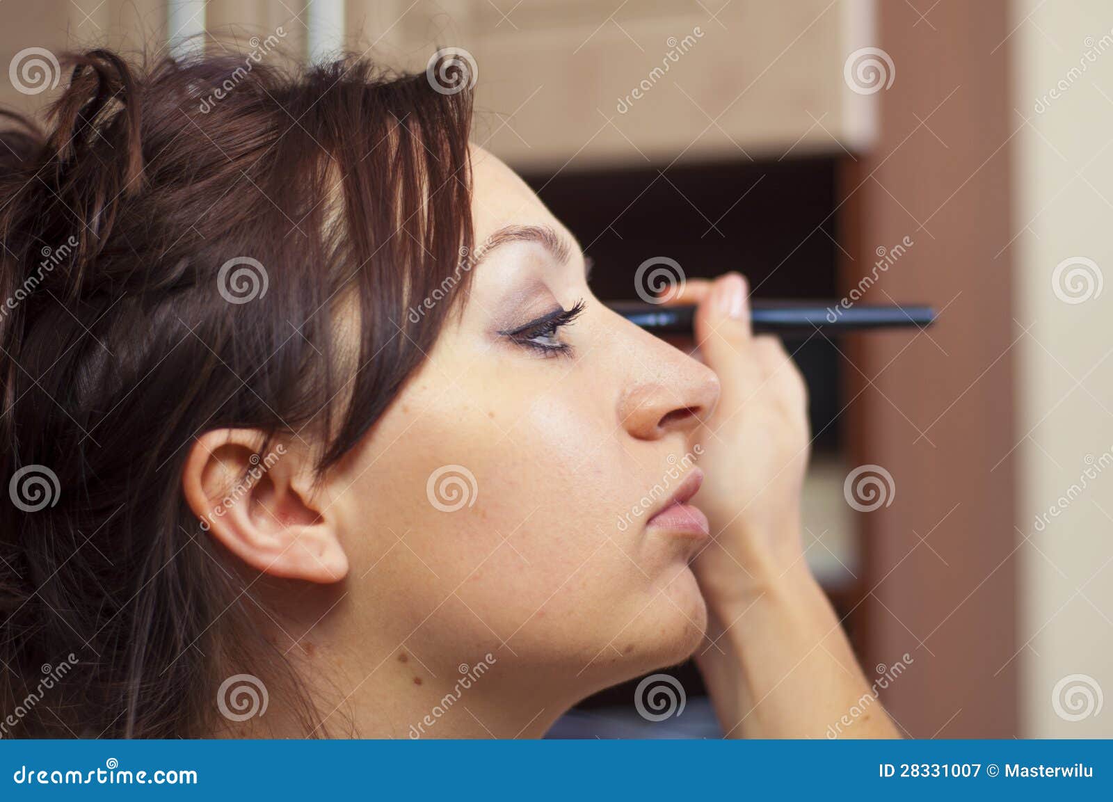 Girl making up stock image. Image of luxury, brunette - 28331007