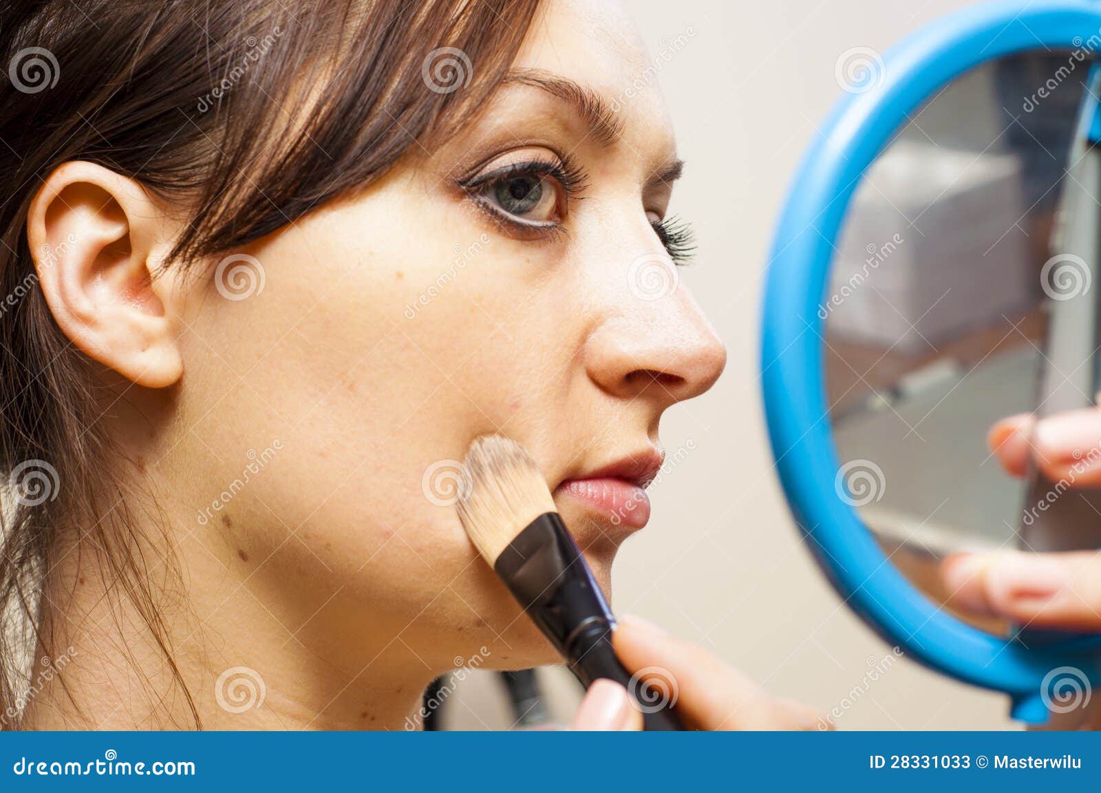 Girl making up stock image. Image of face, eyes, applying - 28331033