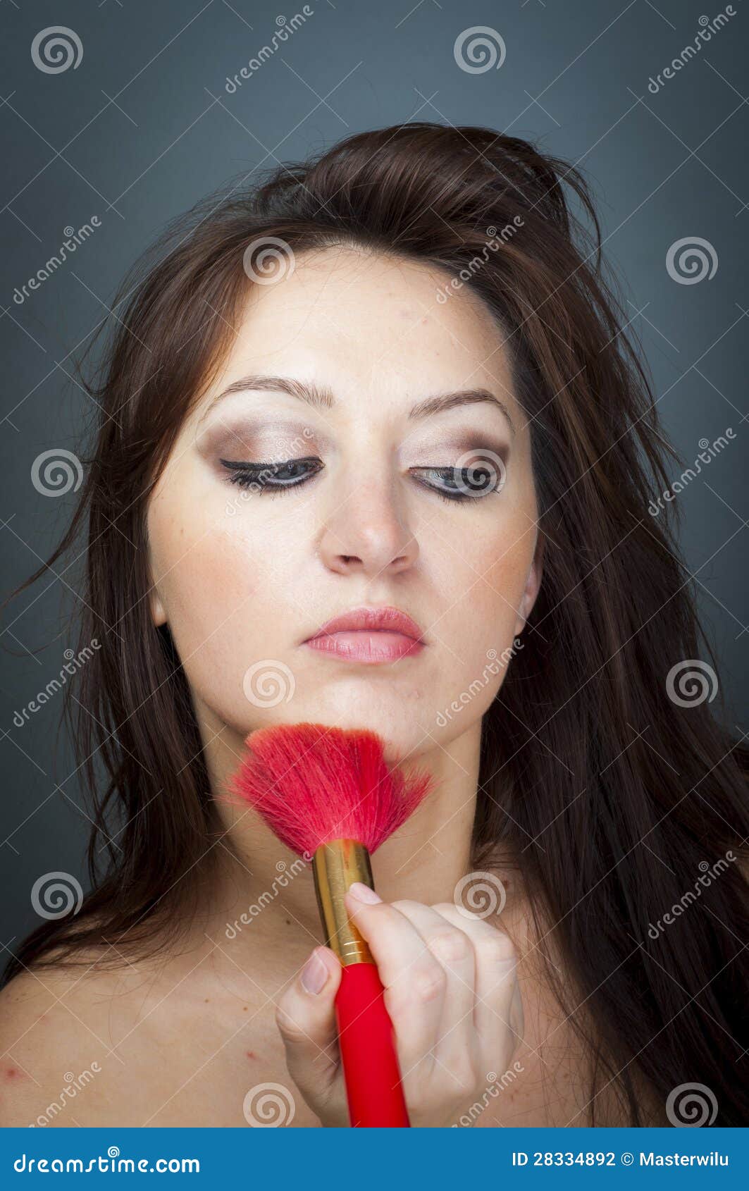 Girl making up stock photo. Image of cosmetic, cosmetics - 28334892