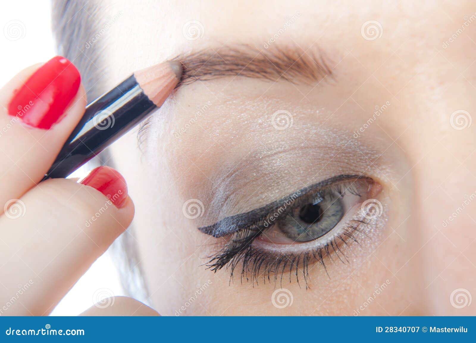 Girl making up stock image. Image of hair, face, cosmetic - 28340707