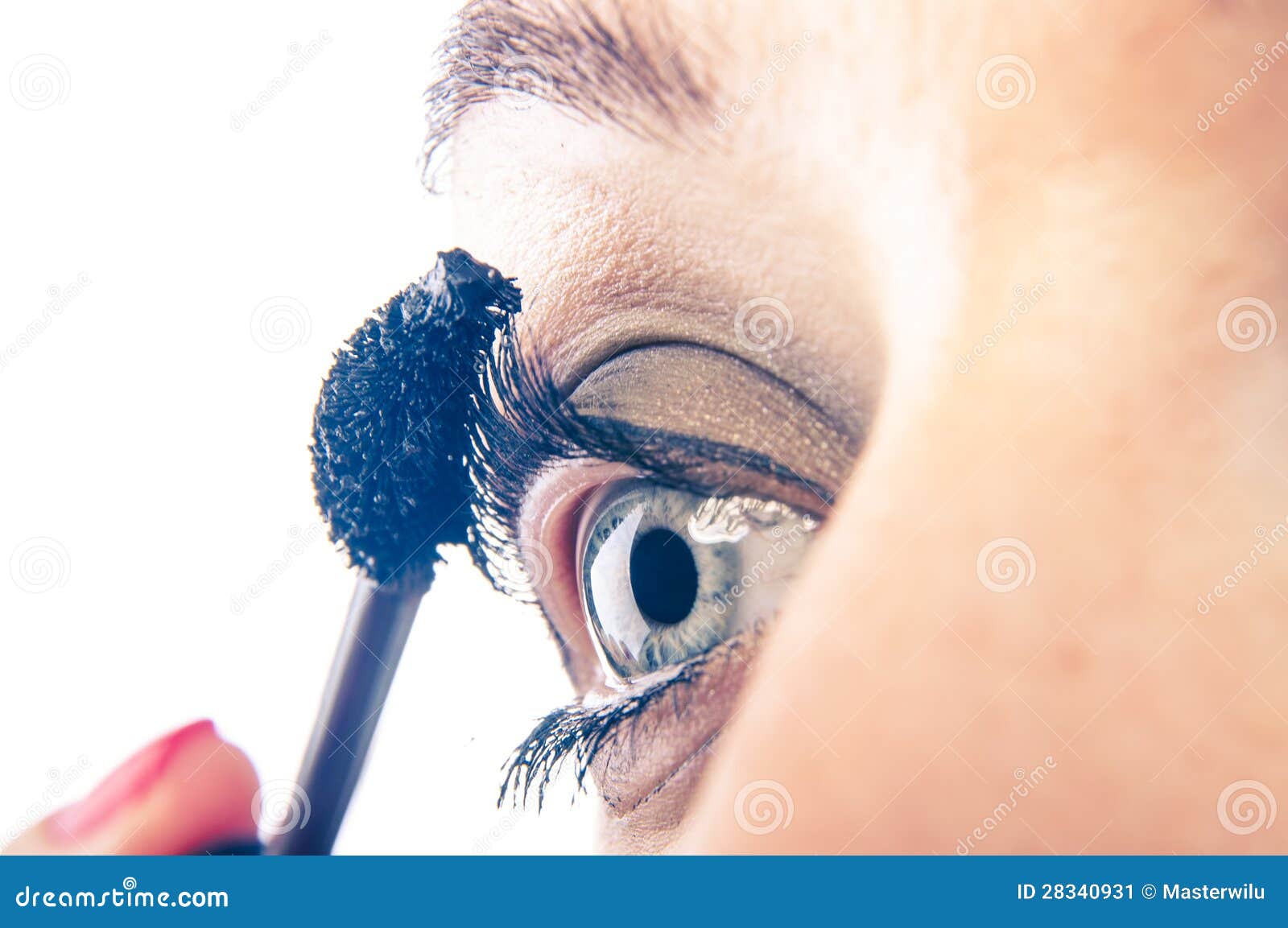 Girl making up stock image. Image of fashionable, lips - 28340931