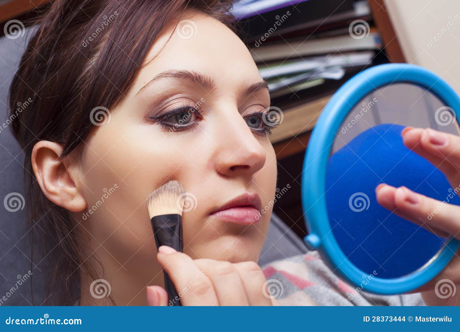 Girl making up stock photo. Image of fashionable, lipgloss - 28373444