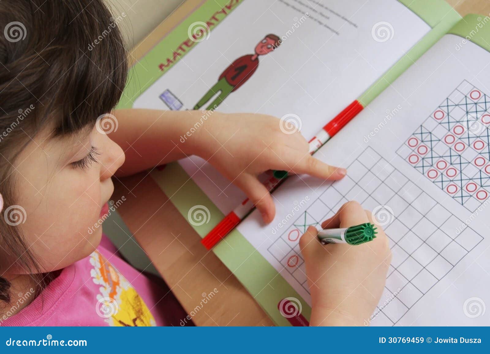 Girl Making Up for Homework Stock Image - Image of puzzles ...