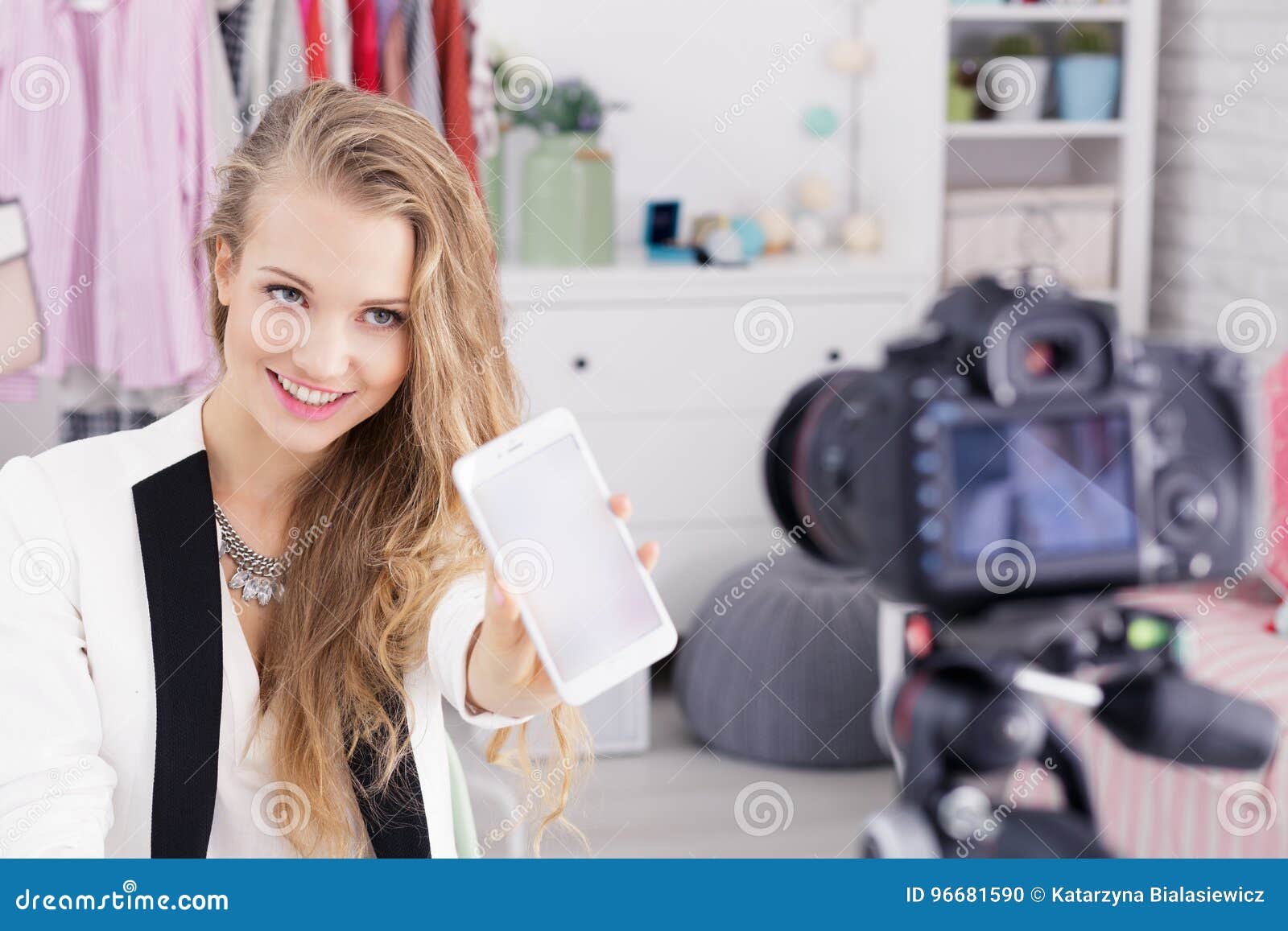 Girl is making video diary stock photo. Image of lifestyle - 96681590