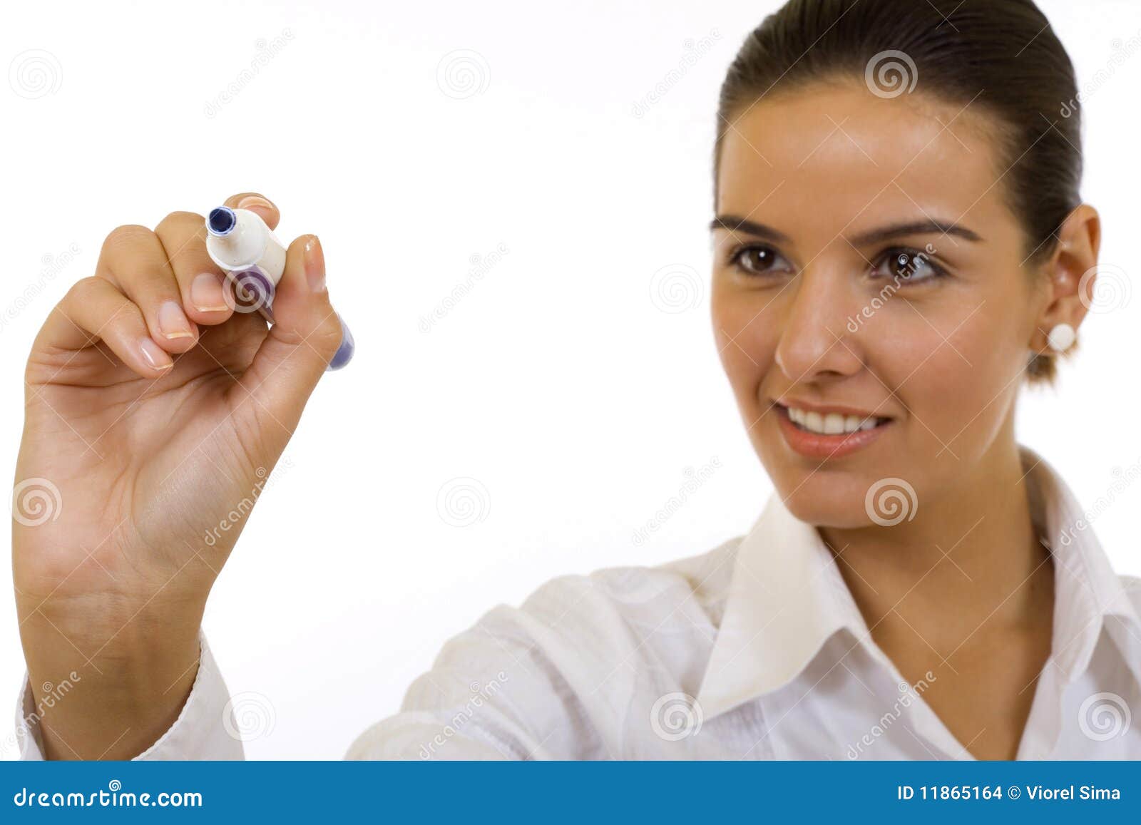 Girl manager writing stock photo. Image of people, beautiful - 11865164