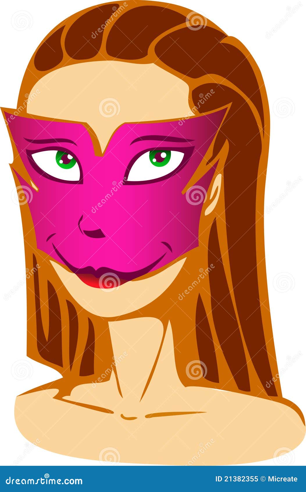 A girl in a mask. stock vector. Illustration of retro - 21382355