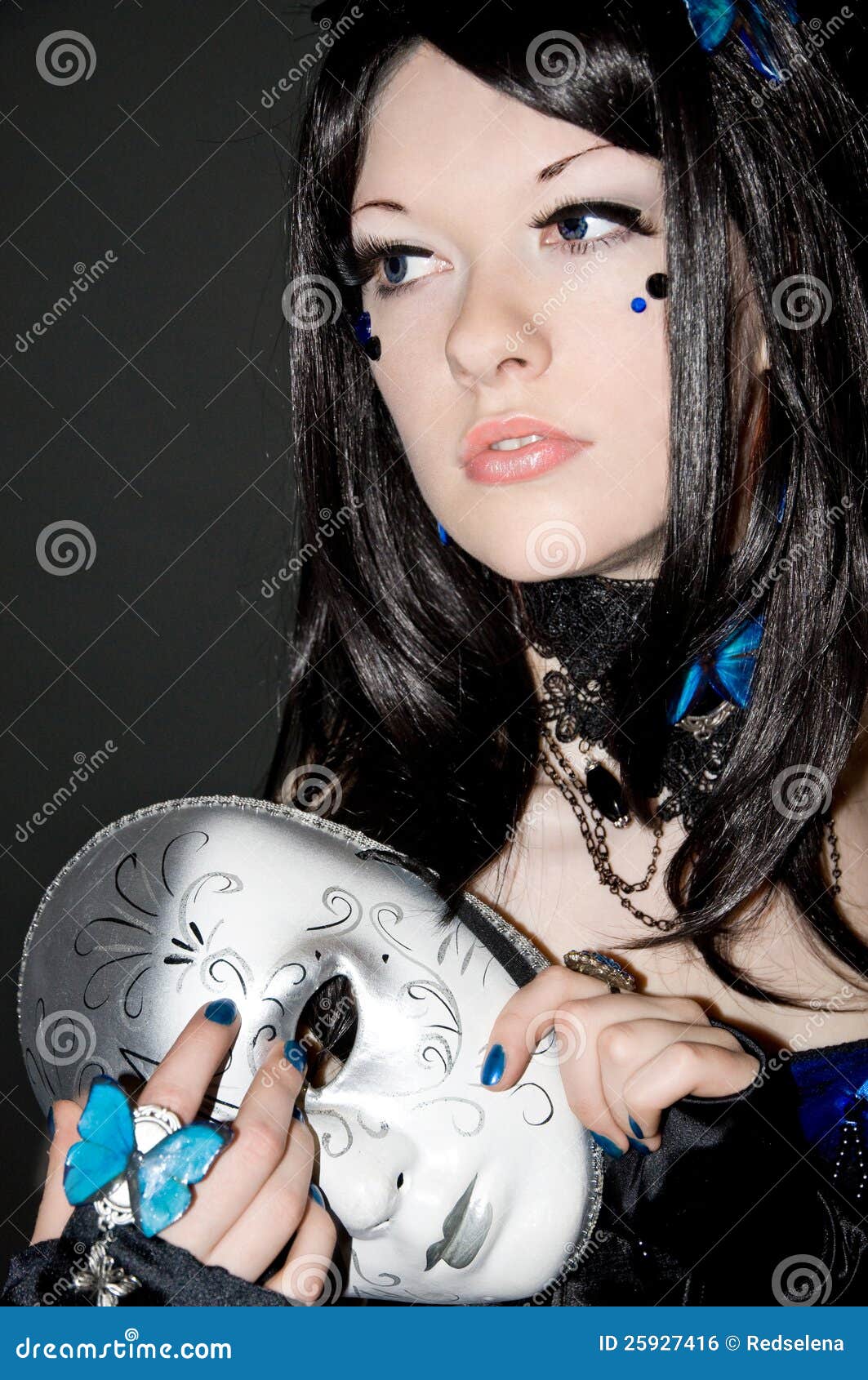 Girl with Mask stock photo. Image of mask, eyelashes - 25927416