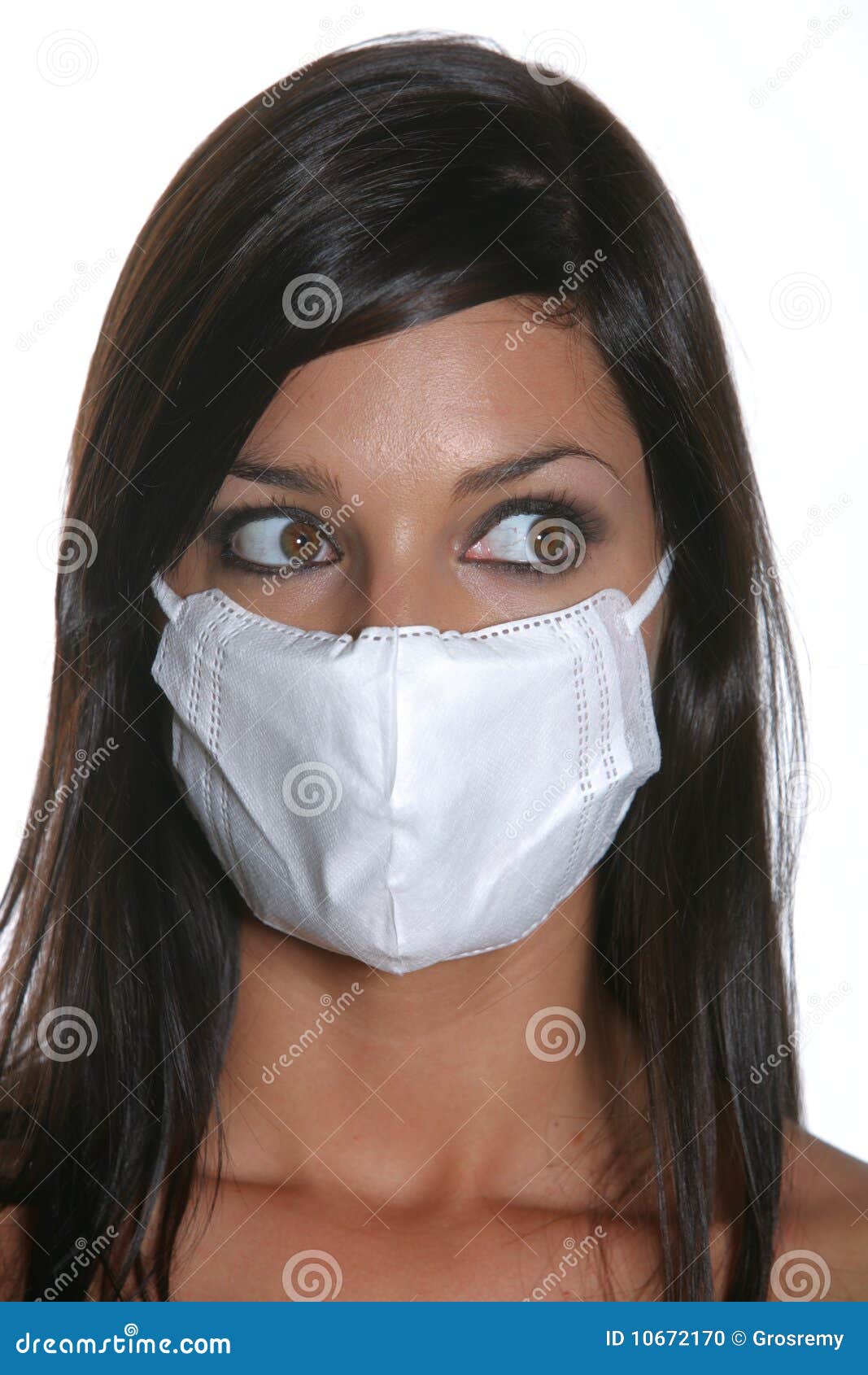 Girl with Mask Against Swine Flu Stock Photo - Image of h1n1, face ...