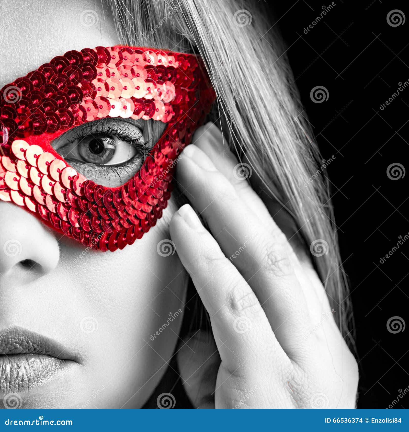 Girl with mask stock photo. Image of lipstick, manicure - 66536374