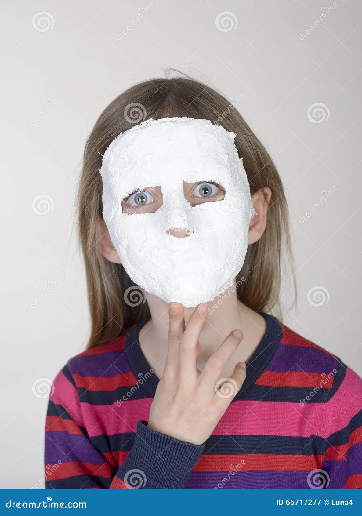 Girl with mask stock image. Image of second, little, serious - 66717277