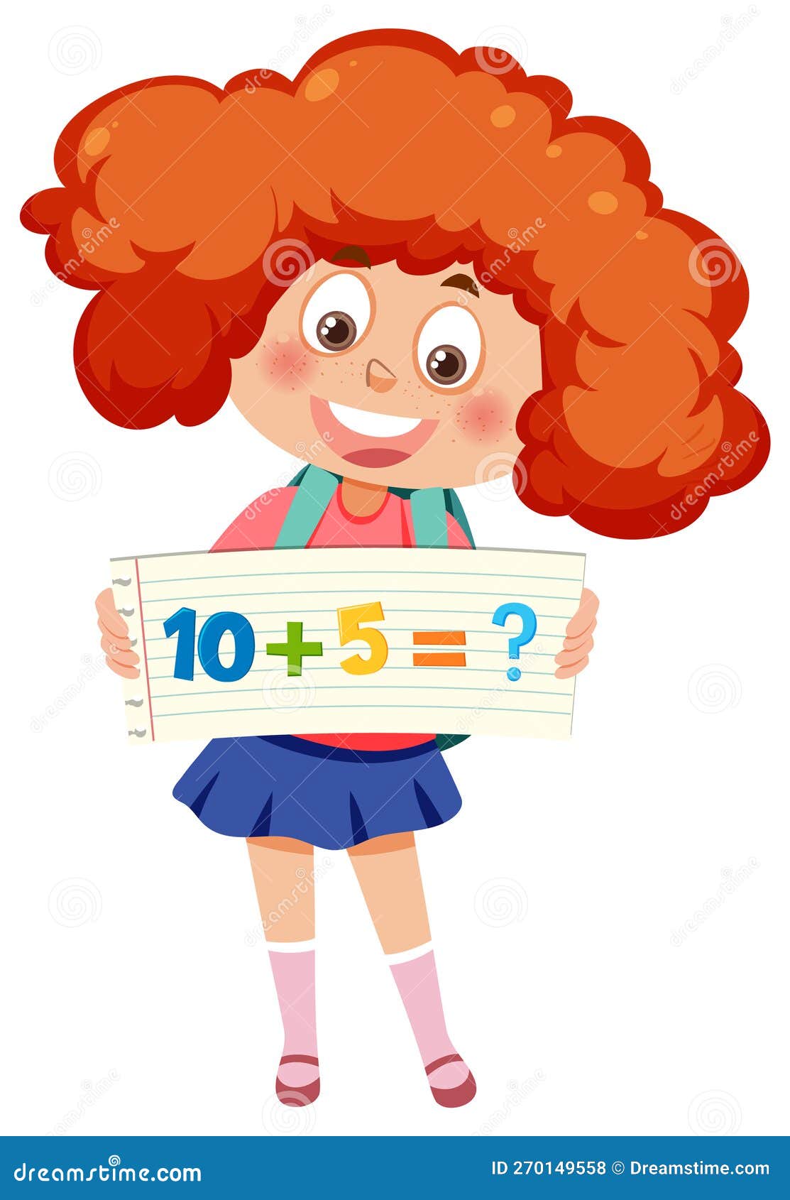 Girl with math equation stock vector. Illustration of student - 270149558