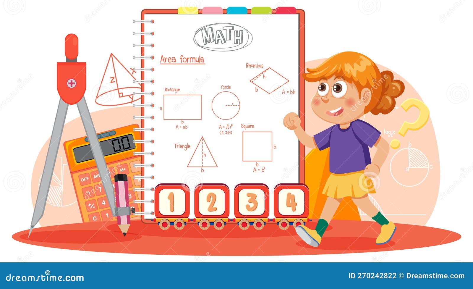 Girl and math formula icon stock vector. Illustration of equipment ...