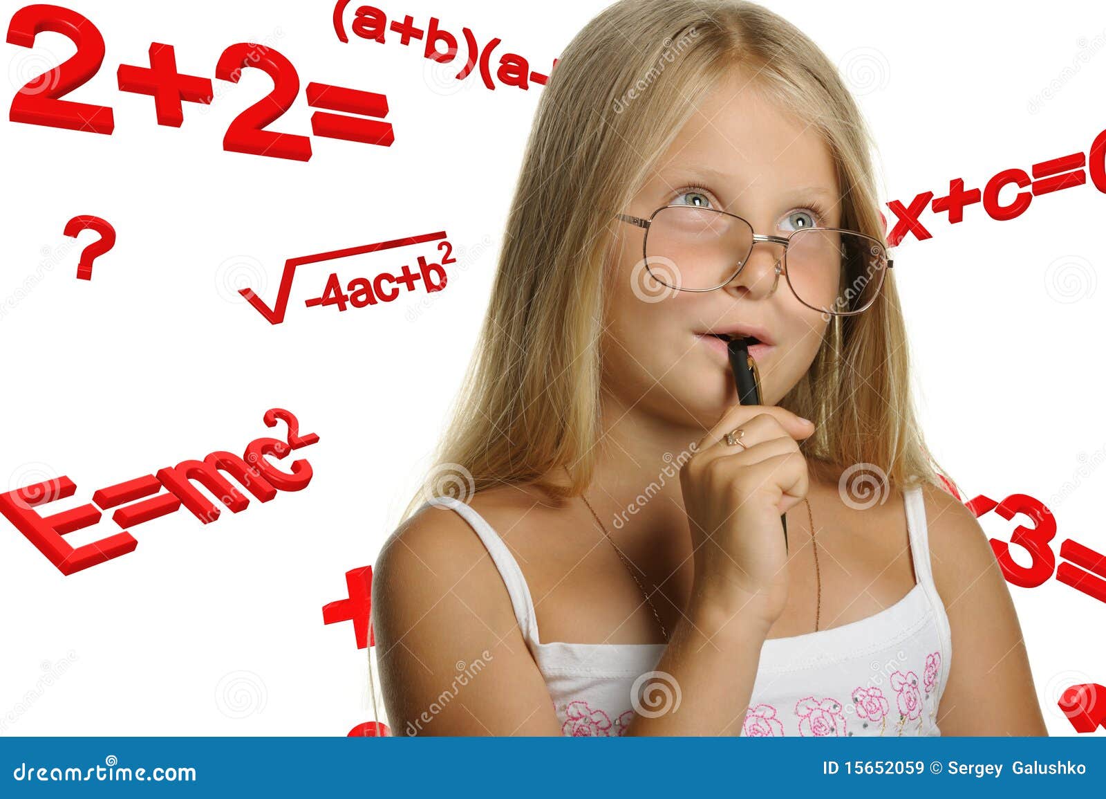 The Girl and Mathematical Formulas Stock Image - Image of people, close ...