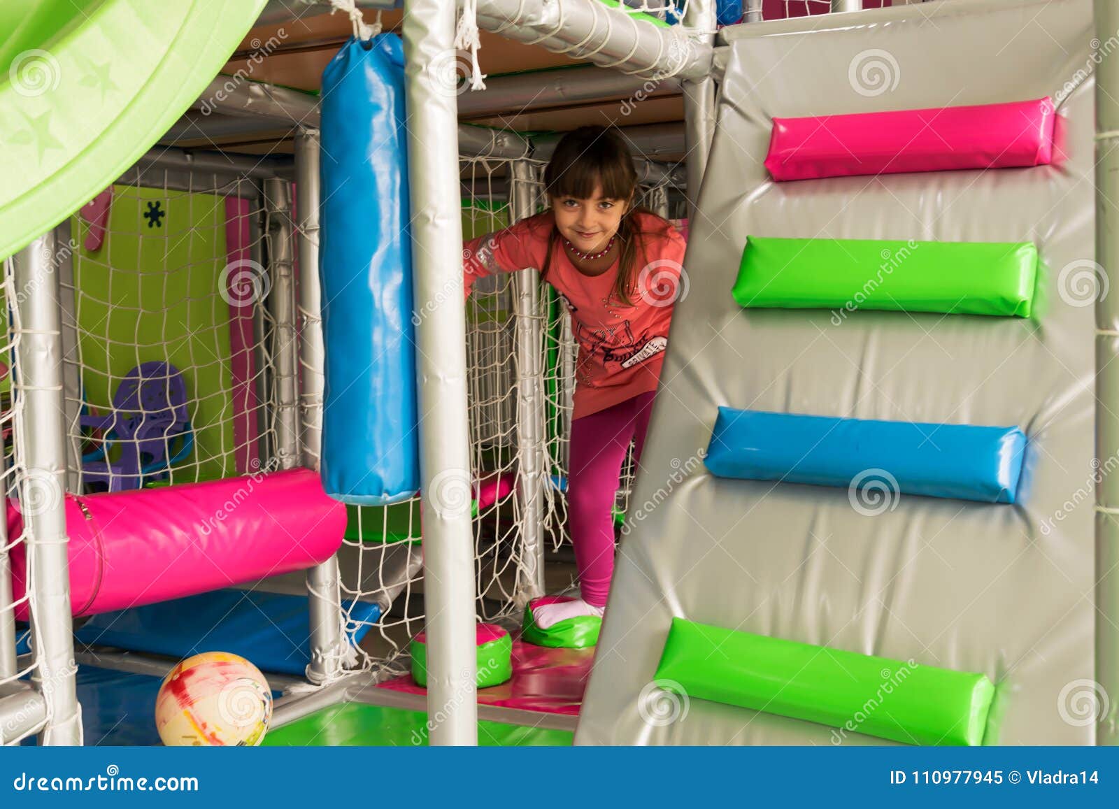 Playgrounds Maze With Slides, Trampolines, Climbers Royalty-Free Stock ...