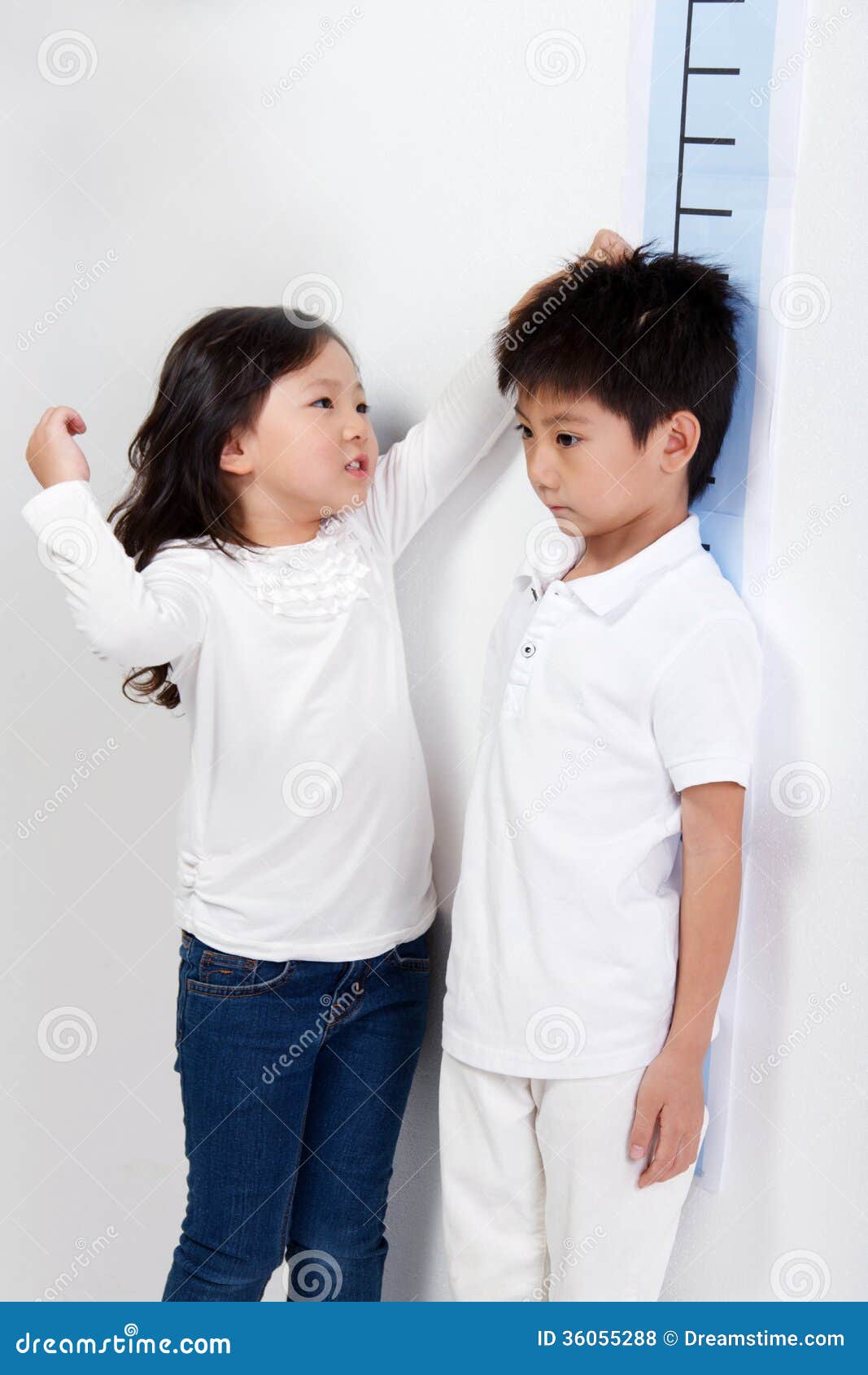 Girl measuring height stock photo. Image of modern, shot - 36055288