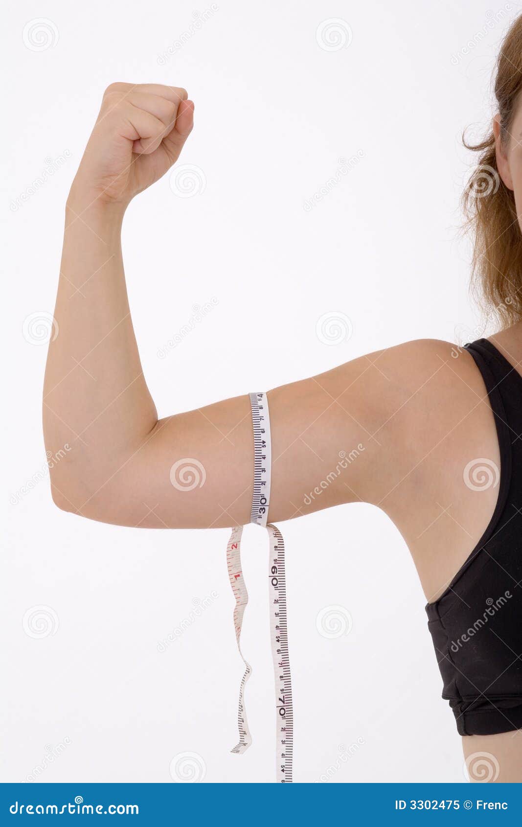 Girl measuring her hand stock image. Image of fatness - 3302475