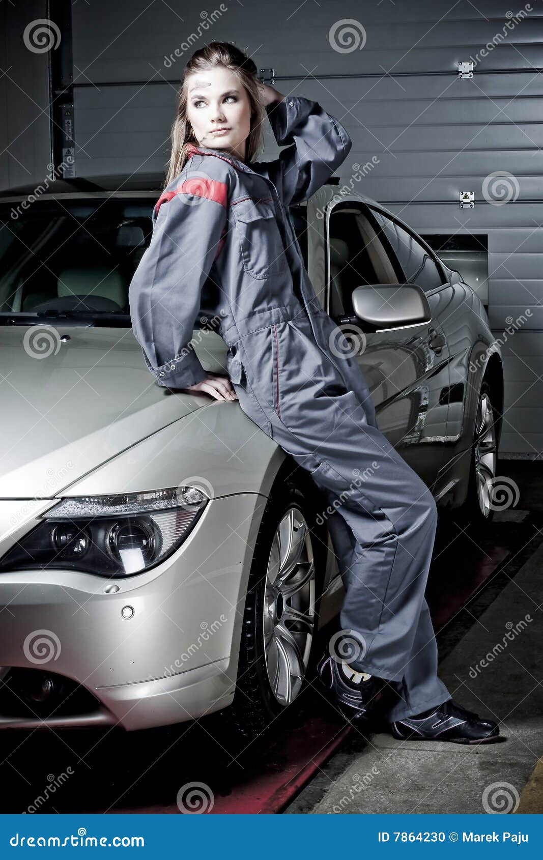 Girl in mechanic uniform stock photo. Image of outfit - 7864230