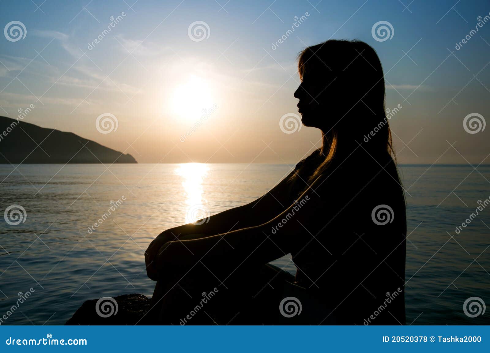 Girl meets sunrise stock photo. Image of heaven, color - 20520378