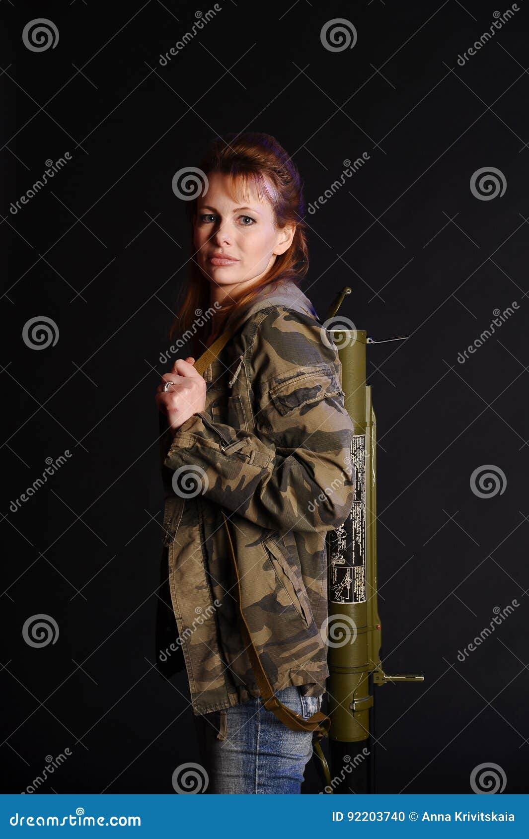 Girl mercenary stock photo. Image of holding, military - 92203740