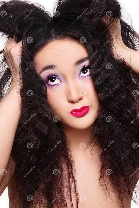 Girl in mess stock photo. Image of groomed, model, hair - 15439500