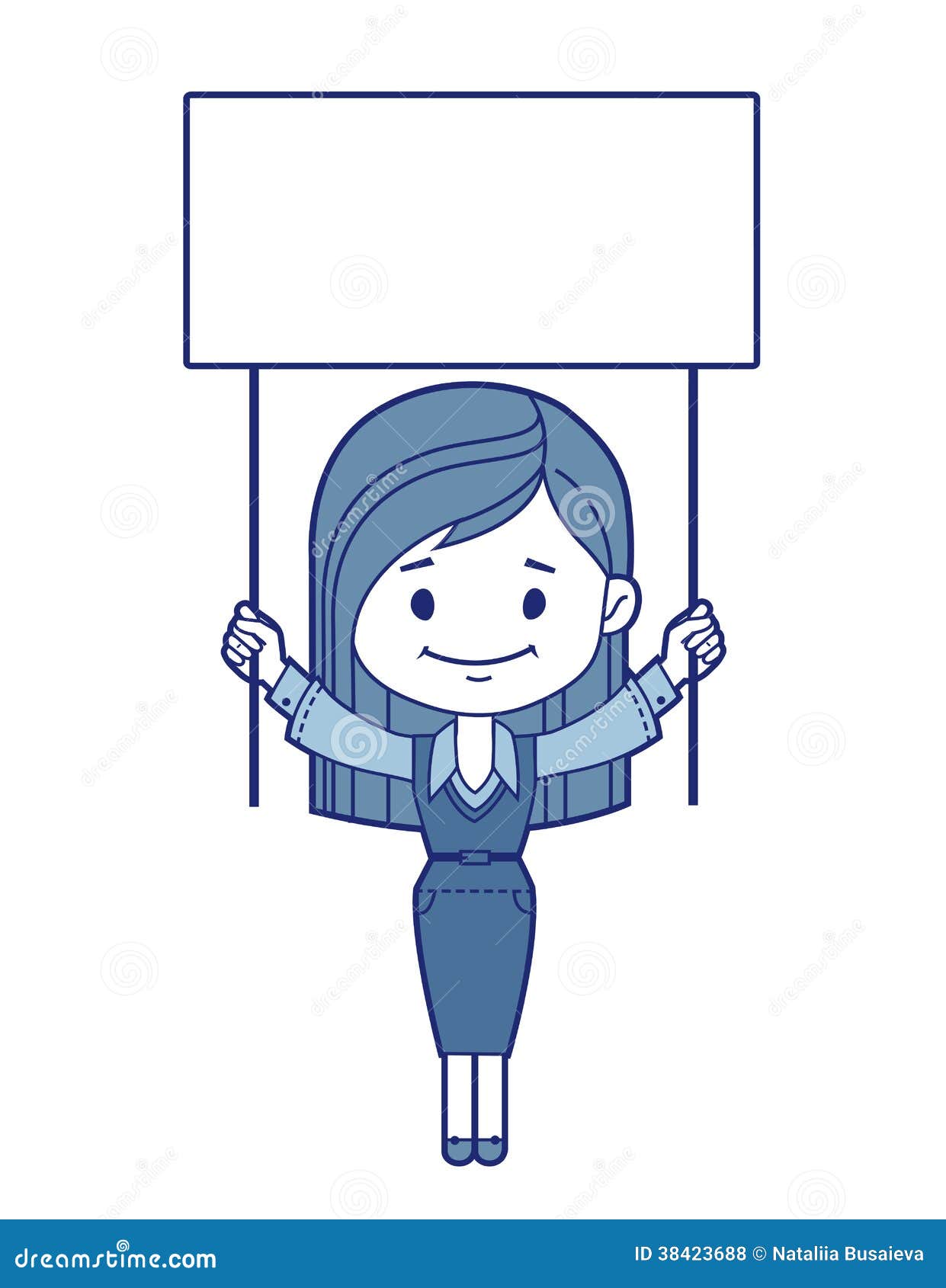 Girl with message stock vector. Illustration of secretary - 38423688
