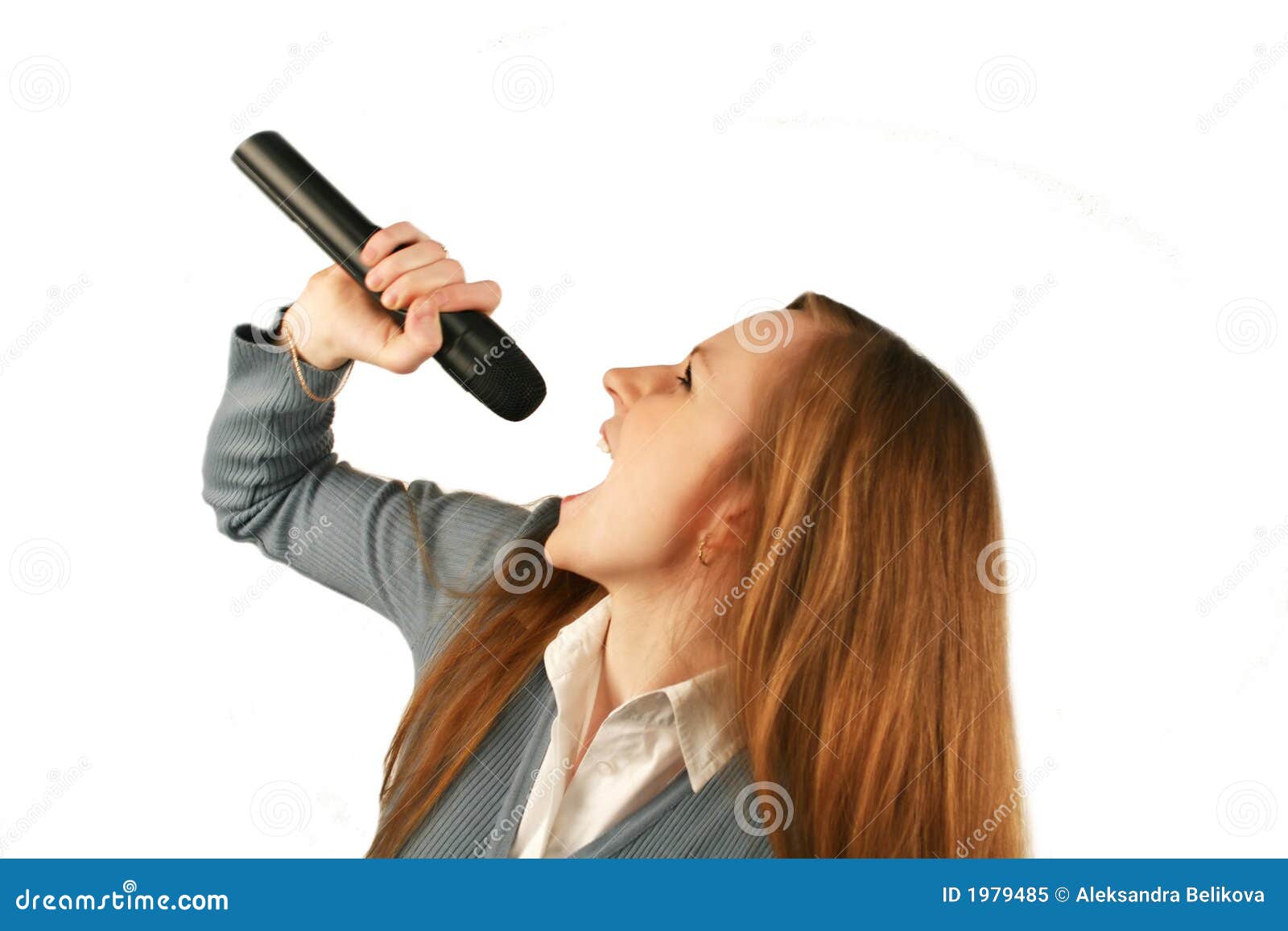 Girl with a microphone stock image. Image of singer, females - 1979485