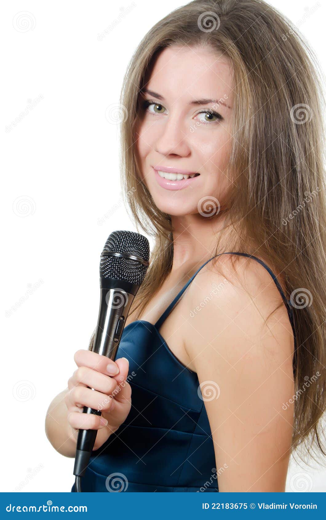 Girl with a microphone stock image. Image of microphone - 22183675