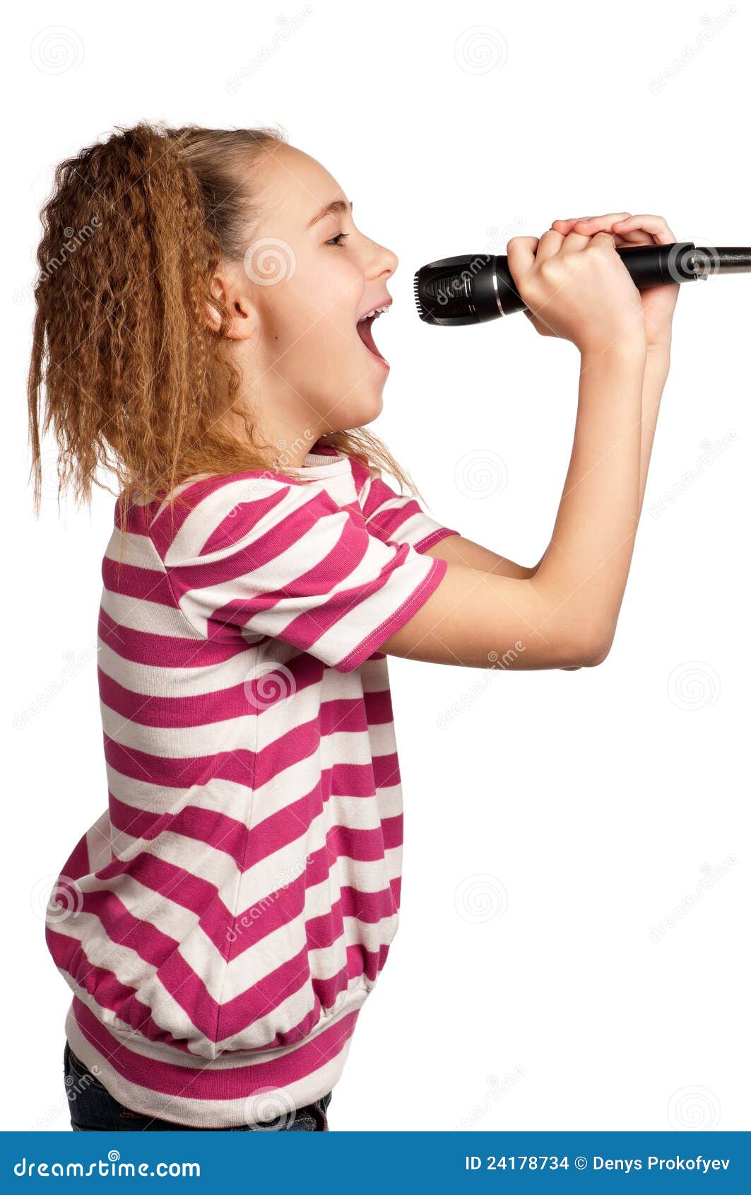 Girl with microphone stock photo. Image of girl, microphone - 24178734