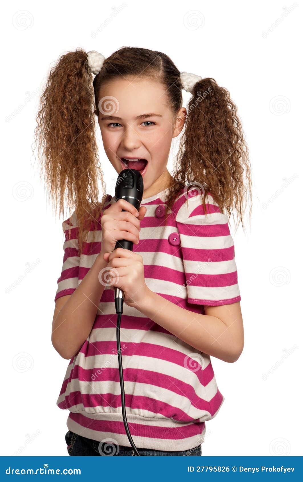 Girl with microphone stock photo. Image of microphone - 27795826