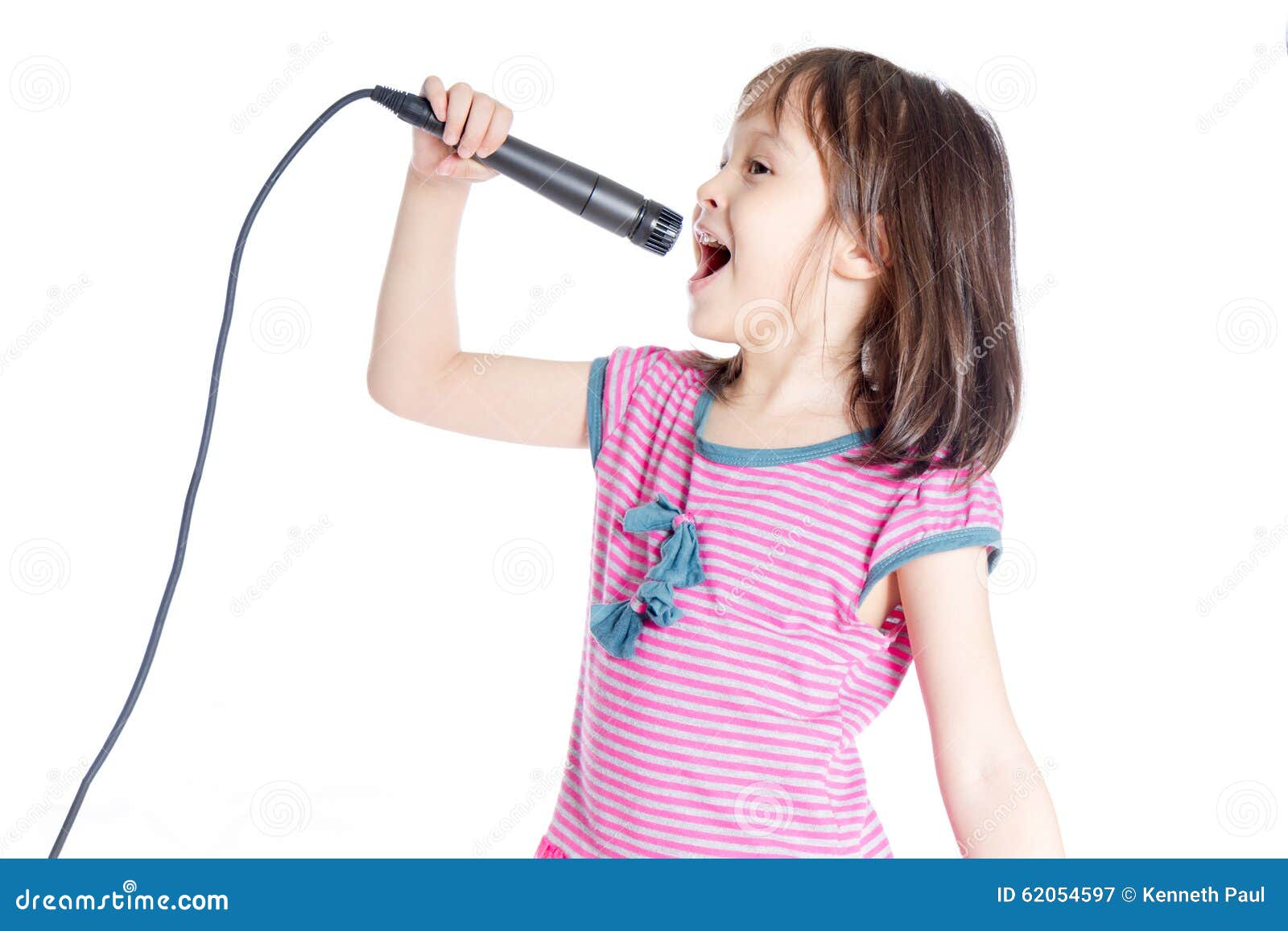 Girl with microphone stock image. Image of singer, american - 62054597
