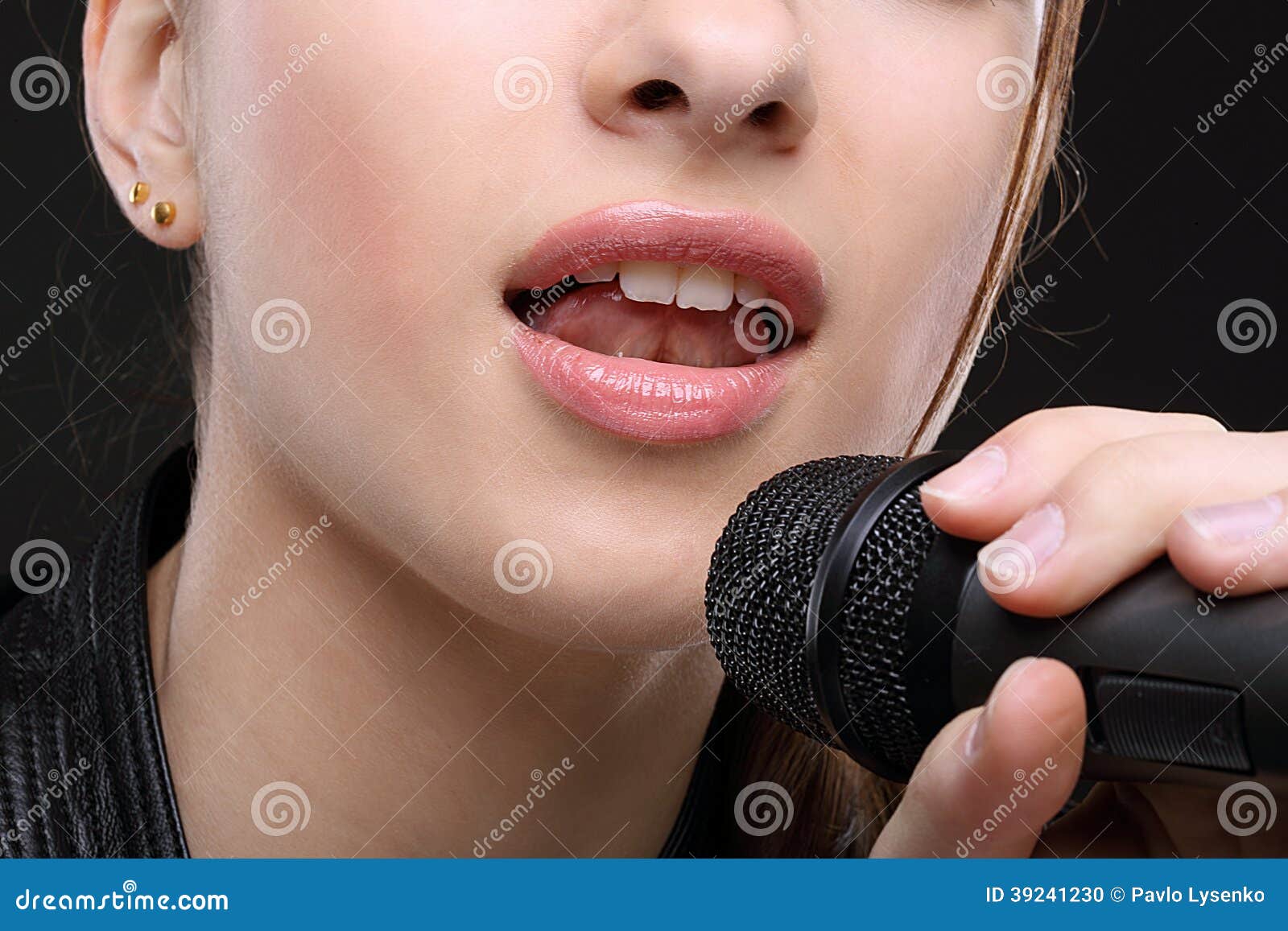 Girl with microphone stock photo. Image of girl, female - 39241230
