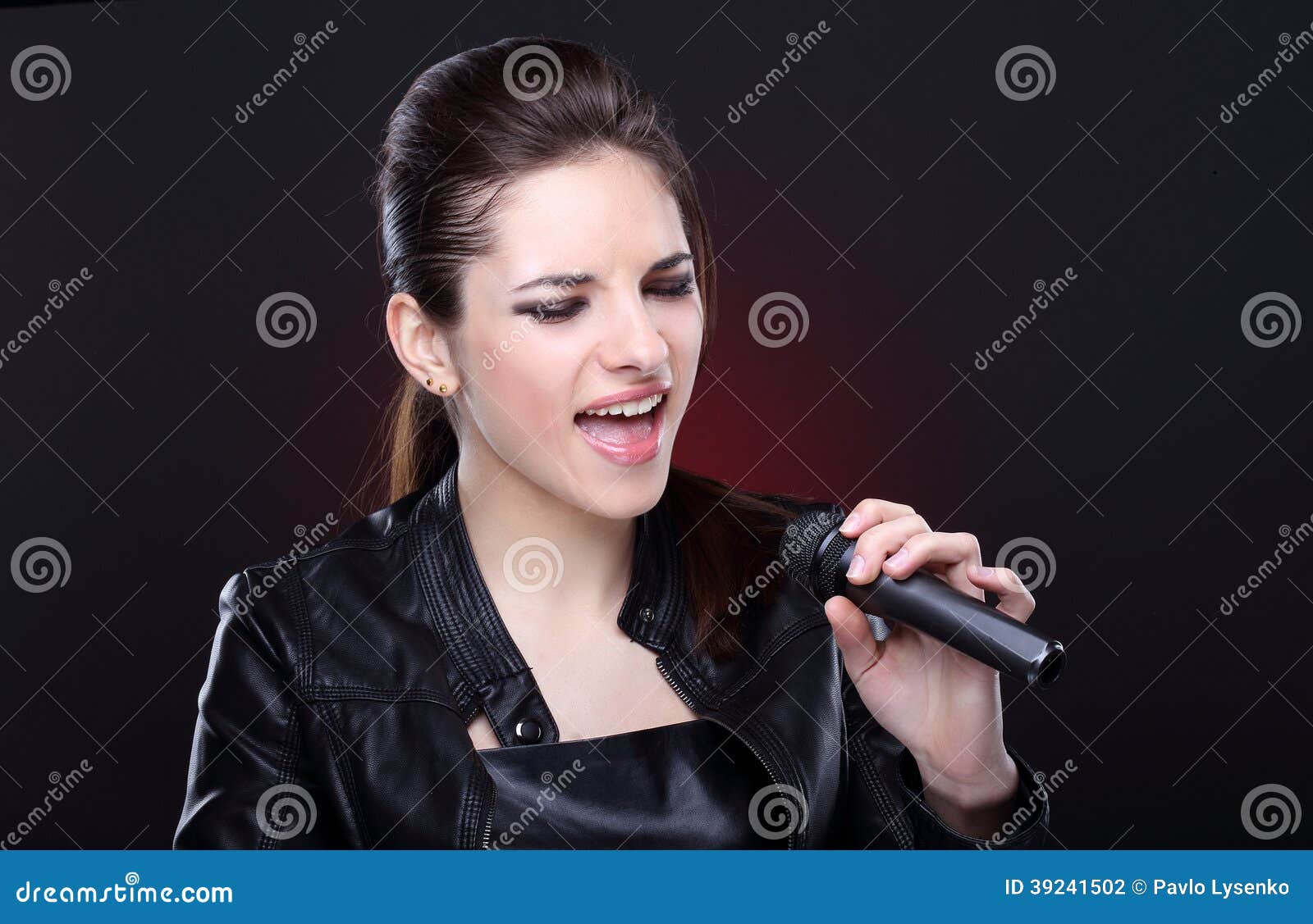 Girl with microphone stock photo. Image of sound, singers - 39241502