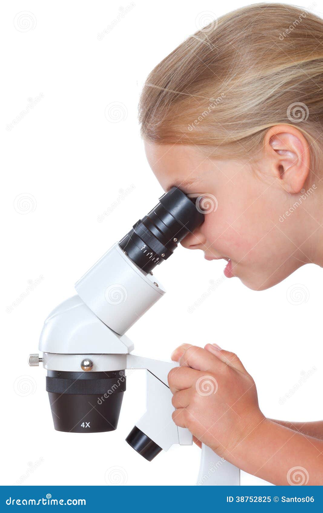Girl with microscope stock image. Image of little, microscope - 38752825