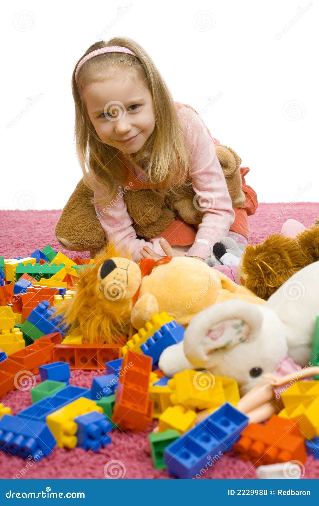 Girl in the Middle of Toy-mess Stock Photo - Image of mascot, girl: 2229980